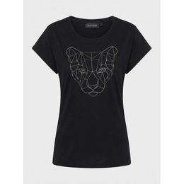 KOROSHI Damen-T-Shirt mit Tierglitzer in Schwarz | Gr.: S