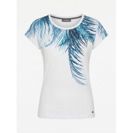 KOROSHI Damen-T-Shirt mit bedruckten kurzen &Auml;rmeln in wei&szlig; | Gr.: M