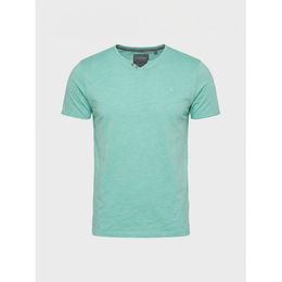 KOROSHI Basic baumwolle henley t-shirt in khaki | Gr.: M