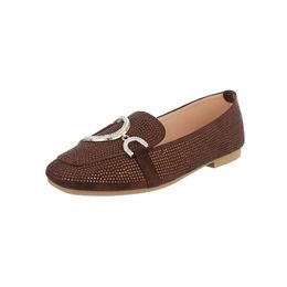 Ital-Design Halbschuh in Braun und Gold | Gr.: 37