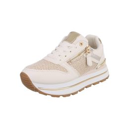 Ital-Design Freizeitschuh in Beige und Gold | Gr.: 40