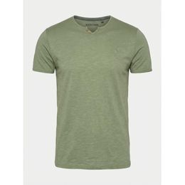 KOROSHI Basic fancy cotton crew t-shirt in khaki | Gr.: S