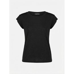 KOROSHI Damen-T-Shirt mit gl&auml;nzendem 3D-Logo in Schwarz | Gr.: S