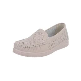 Ital-Design Halbschuh in Beige und Grau | Gr.: 40