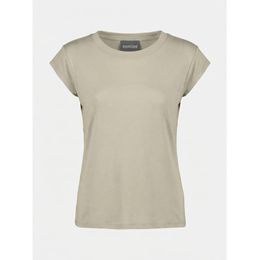 KOROSHI Damen-T-Shirt mit gl&auml;nzendem 3D-Logo in khaki | Gr.: S