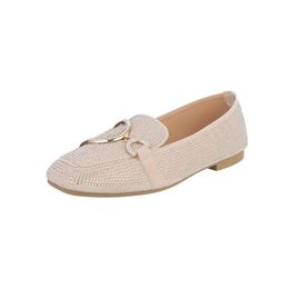 Ital-Design Halbschuh in Beige und Gold | Gr.: 38