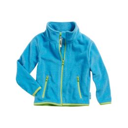 Playshoes Fleece-Jacke farbig abgesetzt in Aquablau | Gr.: 86