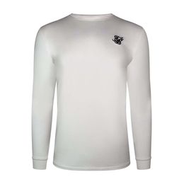 SikSilk Langarmshirt Essentials in White | Gr.: XS