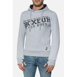 Boxeur Des Rues Kapuzenpullover Hooded Sweatshirt with Thumb Openings in Greymel | Gr.: XL