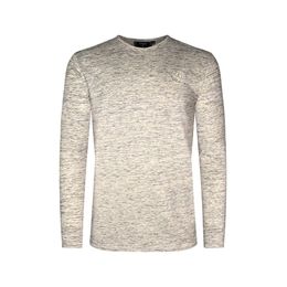 SikSilk Langarmshirt Marl in White | Gr.: L