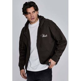 SikSilk Sweatjacke Essentials Full Zip in Brown | Gr.: M
