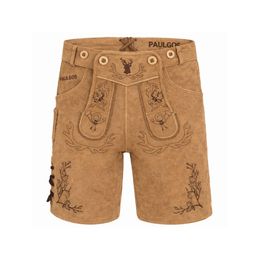 PAULGOS Lederhose Kurz Echtleder HK3 in Hellbraun | Gr.: 54