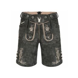 PAULGOS Lederhose Kurz Echtleder HK3 in Grau | Gr.: 54
