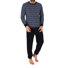 Normann langarm Frottee Schlafanzug Pyjama B&uuml;ndchen - 82295 in dunkelblau | Gr.: 52