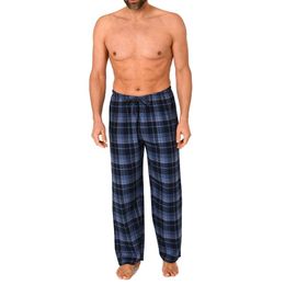 Normann Flanell Schlafanzug Pyjama Hose Karo - 76521 in marine | Gr.: 54