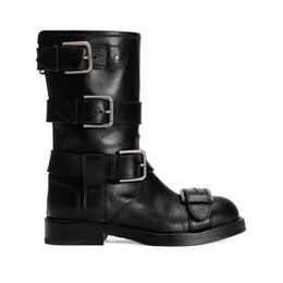 Dolce & Gabbana Dolce&Gabbana Stiefel - Leather Ankle Boots - Gr. 38,5 (EU) - in Schwarz - f&uuml;r Damen