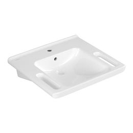 Villeroy & Boch Villeroy und Boch Vicare Waschtisch 4A686001 60x55cm, mit Hahnloch, mit &Uuml;berlauf, wei&szlig;