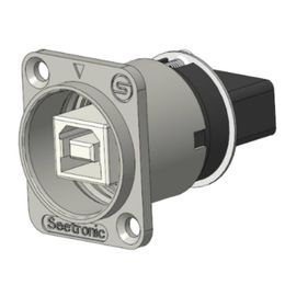 Seetronic SBUSB-W - USB 2.0 &Uuml;bertrager, Type B - USB-B front IN, USB-A back OUT, Nickel Geh&auml;use