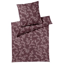 Bettw&auml;sche Elegante "Cherry Blossom", rose, wine, B/L: 155cm x 220cm, 1 Stk., 1 Stk., Interlock-Jersey, B/L: 80cm x 80cm, 2 Stk., Interlock-Jersey, Obermaterial: 100% Baumwolle, Bettw&auml;sche, Bettw&auml;sche, angenehmes Hautgef&uuml;hl