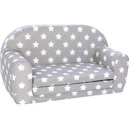 Sofa KNORRTOYS "Grey White Stars", wei&szlig; (grau wei&szlig; stars), Sofas, Kinder, B/H/T: 77cm x 42cm x 34cm, Baumwolle, f&uuml;r Kinder; Made in Europe, B:77cm H:42cm T:34cm