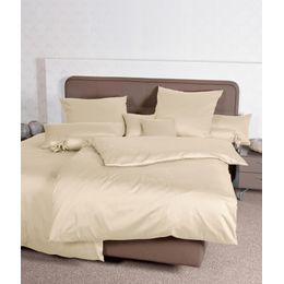 Bettw&auml;sche Janine "Colors 31001", beige (creme), B/L: 155cm x 220cm, 1 Stk., 1 Stk., Mako-Satin, B/L: 80cm x 80cm, 2 Stk., Mako-Satin, Obermaterial: 100% Baumwolle, Bettw&auml;sche, Bettw&auml;sche, feinf&auml;dige uni Bettw&auml;sche f&uuml;r alle Jahreszeiten, Markenrei&szlig;verschluss
