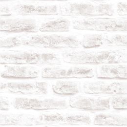 Vliestapete SUPERFRESCO EASY "Steine", wei&szlig;, B:0,52m L:10,05m, Vlies, Tapeten, Steinmauer Realistisch 1000x52cm