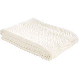 Wohndecke "HEVIN", beige (creme), B:140cm L:210cm, Baumwolle, LeGer Home by Lena Gercke, Wohndecken, Wohndecke, Tagesdecke im Baumwoll-Crinkle-Effekt, Musselin, Kuscheldecke