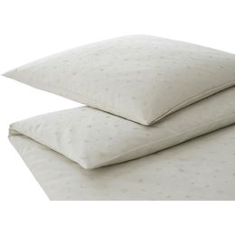 Bettw&auml;sche Elegante "Stars", beige (natur), B/L: 135cm x 200cm, 1 Stk., 1 Stk., Jacquard, B/L: 80cm x 80cm, 2 Stk., Jacquard, Obermaterial: 100% Baumwolle, Bettw&auml;sche, Bettw&auml;sche, angenehmes Hautgef&uuml;hl