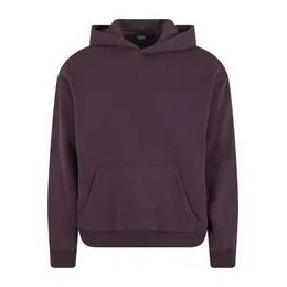 Kapuzenpullover Urban Classics "Urban Classics Fluffy Hoody", Herren, Gr. M, plumlila, 70% Baumwolle, 30% Polyester, unifarben, normal, ohne Ausschnitt, Pullover Kapuzenpullover