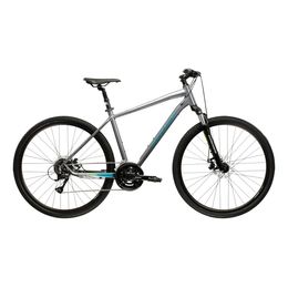 Crossrad KROSS "Evado 3.0 grau" Gr. 53, grau, schwarz, Fahrr&auml;der, Herren, 53cm, 28 Zoll (71,12cm) hinten: 28 Zoll (71,12cm)