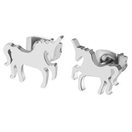 Adelia&acute;s Paar Ohrh&auml;nger ADELIA&acute;S "M&auml;dchen Ohrringe &ndash; Ohrstecker Einhorn aus Edelstahl", M&auml;dchen, Gr. M&auml;dchen, Edelstahl, silber, Ohrringe, Geschenkidee: zeitlos und vielseitig