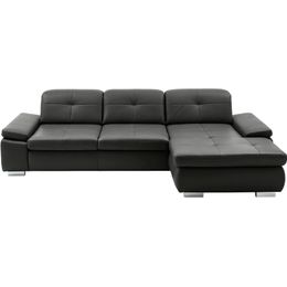 Ecksofa DIE PLANBAR "PN-IN16012 L-Form, Breite 309 cm", torro schwarz, B:309cm H:85cm T:195cm, Sofas, Ecksofa, inkl. Sitztiefenverstellung, optional mit Kopfteilverstellung