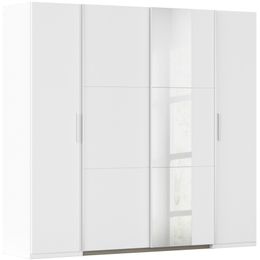 Schwebet&uuml;renschrank Rauch "Kleiderschrank Dreht&uuml;renschrank Schrank Garderobe KRONACH TOPSELLER", alpinwei&szlig;, griffleisten alu, mit 1 spiegel, B:225cm H:210cm T:59cm, Holzwerkstoff, Schr&auml;nke, Schwebet&uuml;renschrank, Kombischrank optional mit 1 oder 2 Spiegel viele B&ouml;den MADE IN GERMANY
