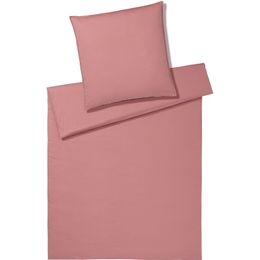 Bettw&auml;sche Elegante "Crisp", rosa (blush), B/L: 155cm x 220cm, 1 Stk., 1 Stk., Washed Cotton, B/L: 80cm x 80cm, 2 Stk., Washed Cotton, Obermaterial: 100% Baumwolle, Bettw&auml;sche, Bettw&auml;sche, angenehmes Hautgef&uuml;hl