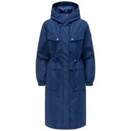 Langmantel Navahoo "Kirschwind 14", Damen, Gr. S (36), navy, Obermaterial: 100% Polyester; Innenfutter: 100% Polyester; &Auml;rmelfutter: 100% Polyester, oversize kniebedeckend, hoch geschlossener Ausschnitt, &Auml;rmel ohne &Auml;rmelschlitz elastischer Bund, M&auml;ntel, Wasserdichter &Uuml;bergangsmantel mit Brusttaschen