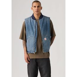 Levi's Jeansweste LEVI'S "SANSOME", Herren, Gr. L, sunburnt vest, Denim/Jeans, Obermaterial: 100% Baumwolle, h&uuml;ftbedeckend, Rundhals, Westen, mit Rei&szlig;verschluss