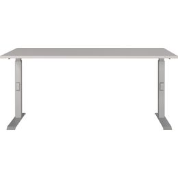 Schreibtisch Germania, B:160cm H:91cm T:80cmkaschmir, silber, silber, kaschmir, B&uuml;ro, Tische, "Downey", h&ouml;henverstellbar von 68-91 cm, verf&uuml;gbar in