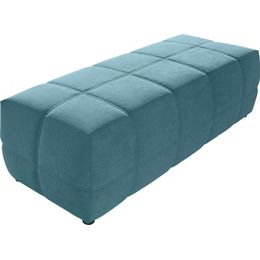 Hocker DOMO collection "Brandon", blau (t&uuml;rkis), B:150cm H:40cm T:60cm, Kunstleder SOFTLUX;Luxus-Microfaser in Antikleder-Optik(100% Polyester);Luxus-Microfaser (100% Polyester), Hocker, Polsterhocker, gro&szlig;e Ausf&uuml;hrung passend zu "Brandon", auch in Cord