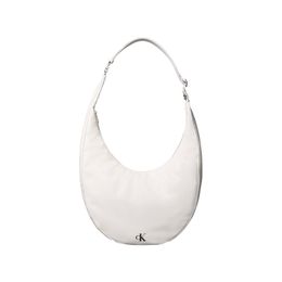 Hobo Calvin Klein "BUCKLE CONVERTIBLE HOBO BAG", Damen, Gr. B/H/T: 41,5cm x 47,5cm x 10cm, wei&szlig; alyssum, Lederimitat, Polyester, Taschen Hobo, Schultertasche, Umh&auml;ngetasche, Hobo Bag mit CK-Logo