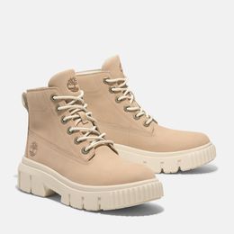 Schn&uuml;rboots Timberland "GREYFIELD MID LACE UP BOOT", Damen, Gr. 42, beige (light beige nubuck), Leder, Schuhe Schn&uuml;rboots, Winterstiefel, Schn&uuml;rstiefel, Winterschuhe