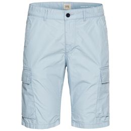 Bermudas Camel Active "Cargo-Bermudas", Herren, Gr. 33, N-Gr, blau (smoke blau), Web, Obermaterial: 100% Baumwolle, unifarben, regular fit knielang, Hosen Bermudas, Sommerhose mit Cargo-Taschen