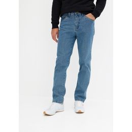 Gerade Jeans bonprix "Classic Fit Stretch-Jeans, Straight", Herren, Gr. 29, U-Gr, blau (blau denim (l&auml;nge: untersetzt)), Denim/Jeans, Obermaterial: 99% Baumwolle, 1% Elasthan, unifarben, klassisch lang, Jeans, klassische Passform, aus Baumwolle mit Elasthan