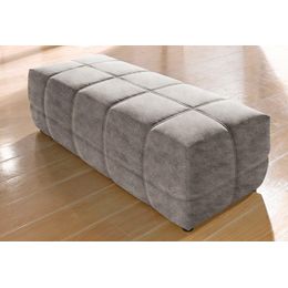 Hocker DOMO collection "Brandon", grau (grau, braun), B:150cm H:40cm T:60cm, Kunstleder SOFTLUX;Luxus-Microfaser in Antikleder-Optik(100% Polyester);Luxus-Microfaser (100% Polyester), Hocker, Polsterhocker, gro&szlig;e Ausf&uuml;hrung passend zu "Brandon", auch in Cord