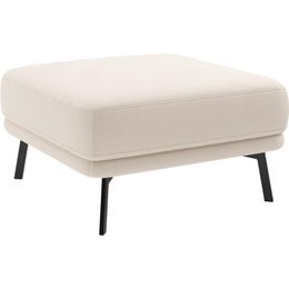 Sch&ouml;ner Wohnen Kollektion Hocker "Pearl - 5 Jahre Hersteller-Garantie, auch in Boucl&eacute;", wei&szlig;, B:80cm H:45cm T:80cm, 16% Baumwolle, 79% Polyester, 5% Polyacryl, SCH&Ouml;NER WOHNEN-KOLLEKTION, Hocker, Hocker, Passend zur Serie Pearl, B/T/H: 80/80/45cm, F&uuml;&szlig;e Metall