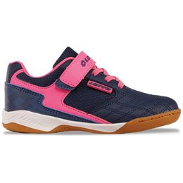 Hallenschuh Lotto, M&auml;dchen, Gr. 25, bunt (navy, fr.pink), Kunstfaser, Synthetik, mehrfarbig, Schuhe Hallenschuh, - mit nicht-f&auml;rbender Sohle