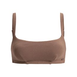 Triangel-Bikini-Top Roxy "Lasca", Damen, Gr. S, Cup B, grau (deep taupe), Obermaterial: 78% Nylon, 9% Nylon, 7, 00% Metall, 6, 00% Elasthan;, Bikini-Oberteile