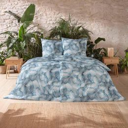Bettw&auml;sche Estella "Horacio", 600, blau, B/L: 155cm x 220cm, 1 Stk., 1 Stk., Satin (Bio-Baumwolle), B/L: 80cm x 80cm, 2 tlg., Satin (Bio-Baumwolle), Obermaterial: 100% Baumwolle, Bettw&auml;sche, Bettw&auml;sche, 100% Bio-Baumwolle in edler Satin-Qualit&auml;t