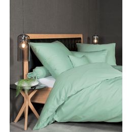 Bettw&auml;sche Janine "Colors 31001", gr&uuml;n (jadegr&uuml;n), B/L: 155cm x 220cm, 1 Stk., 1 Stk., Mako-Satin, B/L: 80cm x 80cm, 2 Stk., Mako-Satin, Obermaterial: 100% Baumwolle, Bettw&auml;sche, Bettw&auml;sche, feinf&auml;dige uni Bettw&auml;sche f&uuml;r alle Jahreszeiten, Markenrei&szlig;verschluss