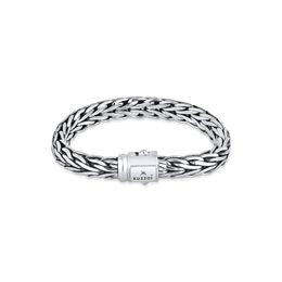 Armband Kuzzoi "Gliederarmband Zopfmuster Unisex 925er Silber" Gr. 19, silber, Armb&auml;nder, Herren, 19cm, ohne Stein, Silber 925 (Sterlingsilber), Armband