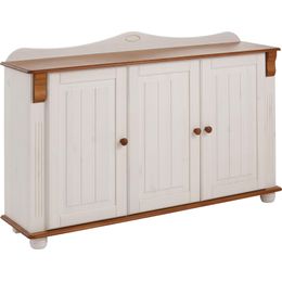 Sideboard OTTO HOME "Adele", wei&szlig; (wei&szlig;, kirschbaumfarben), B:130cm H:90,8cm T:39,5cm, Sideboards, Sideboard, Kommode, 3-t&uuml;rig, Breite 130 cm, aus massiver Kiefer, FSC